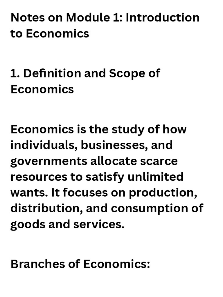 Principles of Economics Overview | PDF