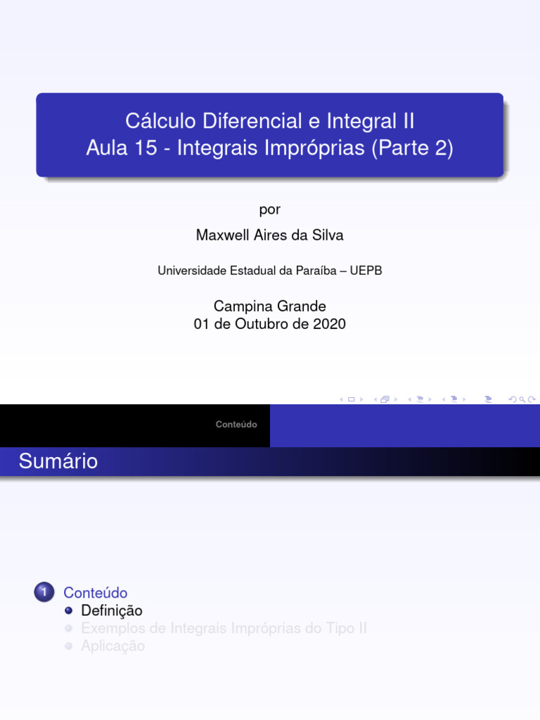 Integrais Impróprias: Assintotas Verticais | PDF | Integrante | Limite ...