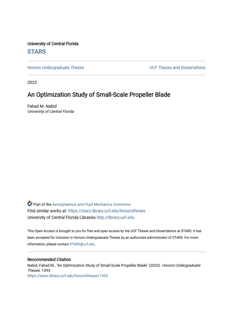 An Optimization Study of Small-Scale Propeller Blade | PDF | Propeller | Turbine