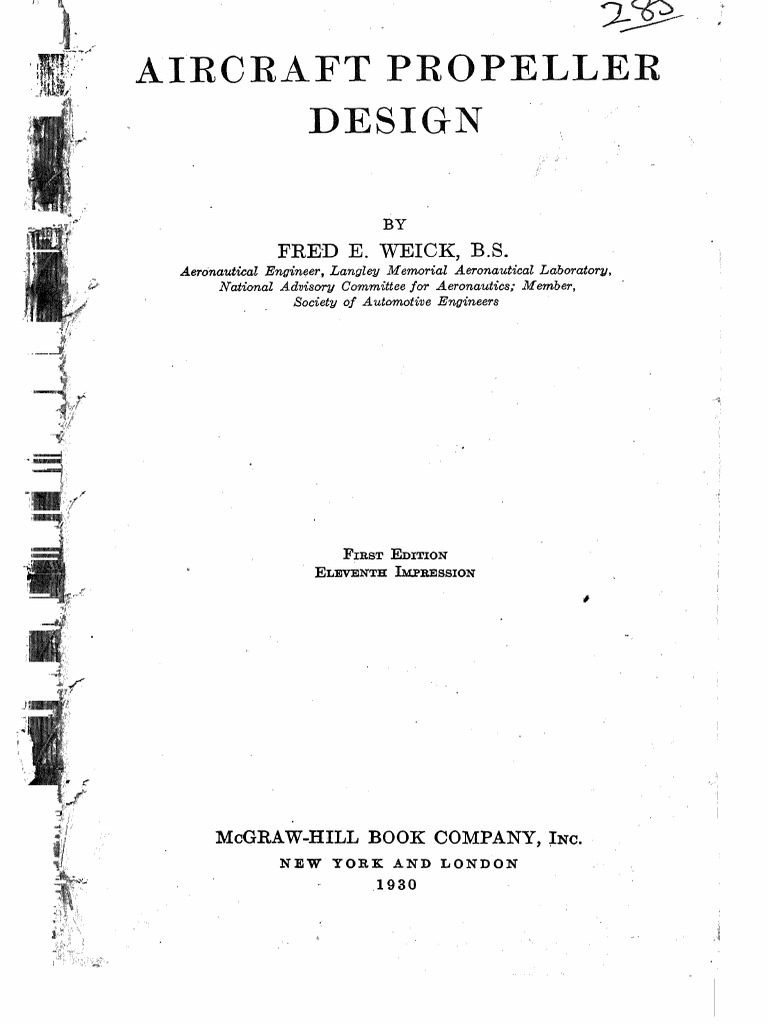 Aircraft Propeller Design Fred E.weick | PDF