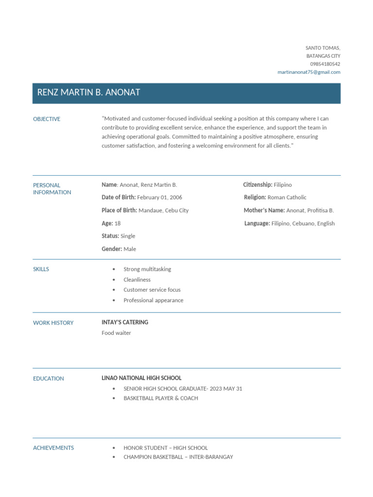 MARTIN RESUME 1 (3) | PDF