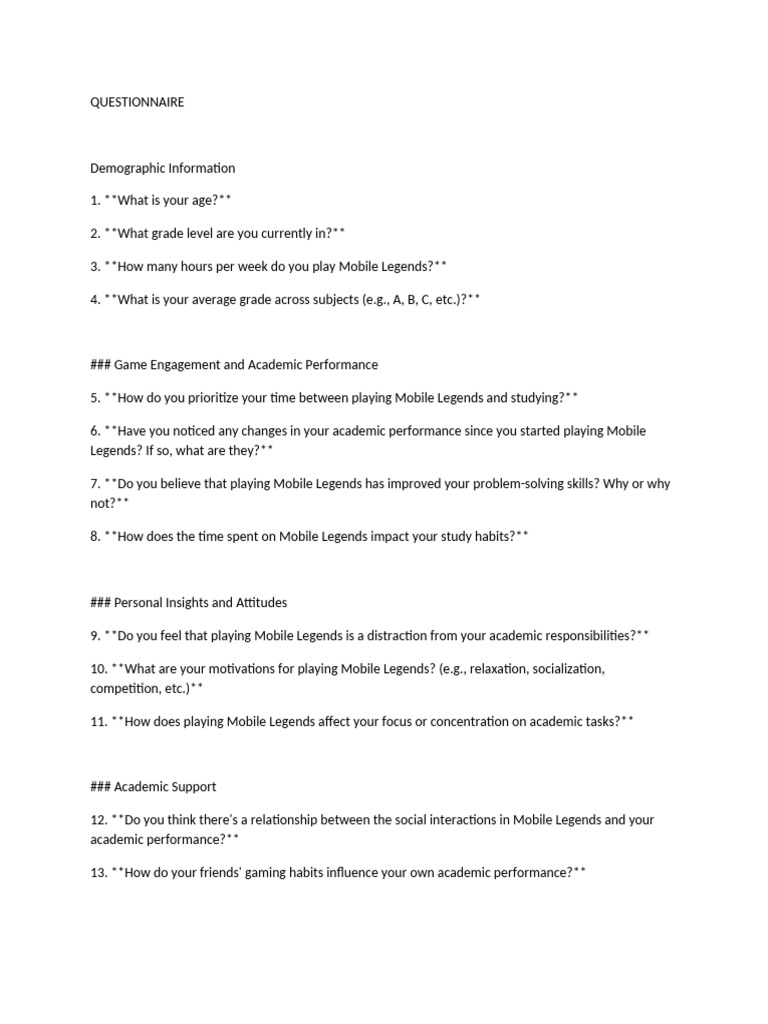 Questionnaire Wps Office | PDF | Psychology | Cognition