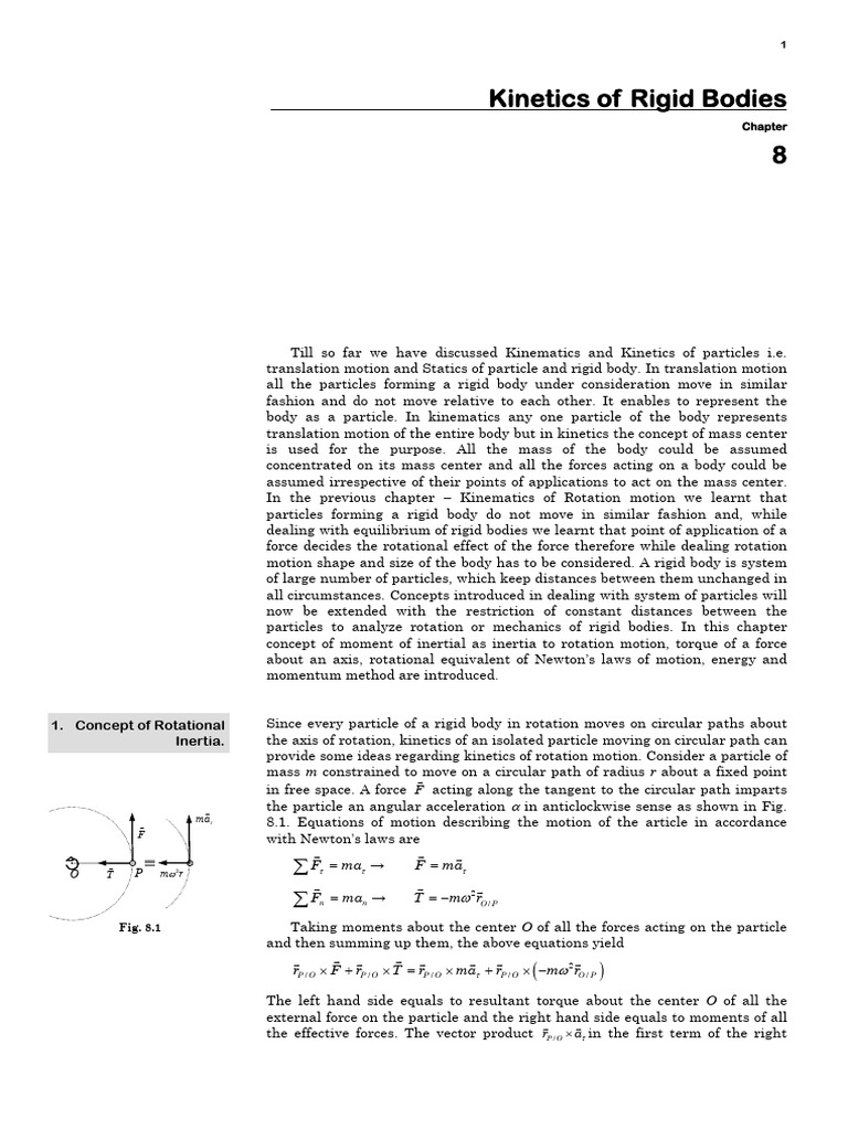 Kinetics of Rotation | PDF | Rotation Around A Fixed Axis | Force