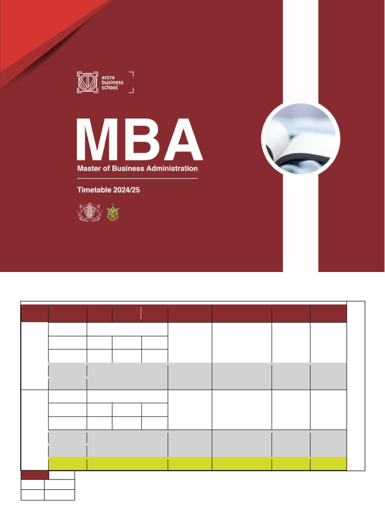MBA Timetable - Trimester 3 | PDF | Academic Term | Educational Stages