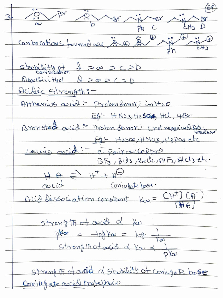 Acidic and Basic Strength W.notes GOC 4 | PDF