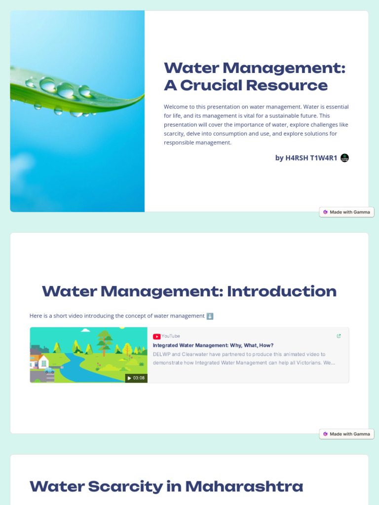 Water Management Ppt | PDF | Water Purification | Water