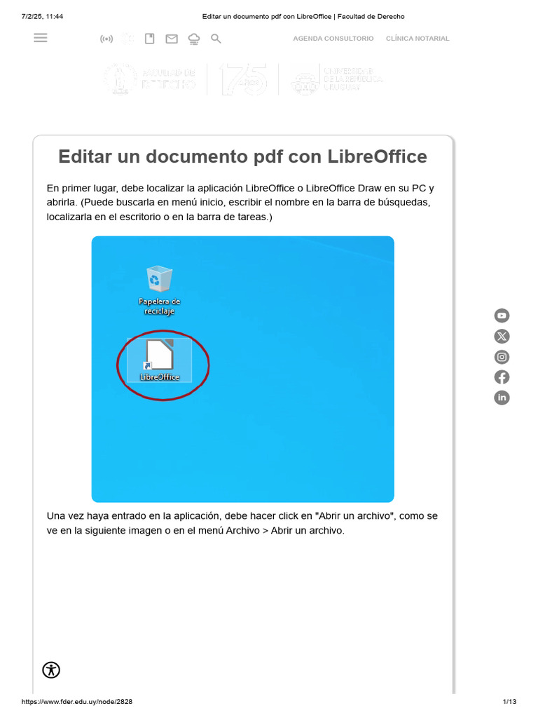 Editar un documento pdf con LibreOffice _ Facultad de Derecho | PDF ...