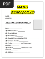 Maths Portfolio (COVER Page) - GR | PDF