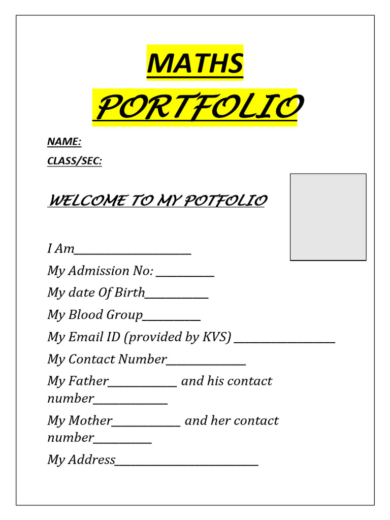 Portfolio Format Guidelines | PDF