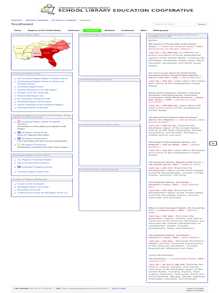 Southeast U.S. Region Resources | PDF | Southeastern United States ...