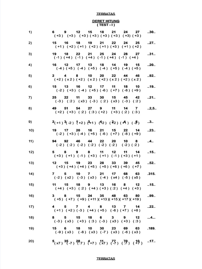 PDF Jawaban Deret Hitung - Compress | PDF