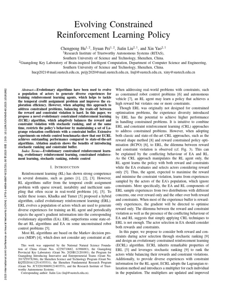 Evolving_Constrained_Reinforcement_Learning_Policy | PDF | Mathematical Optimization | Applied ...