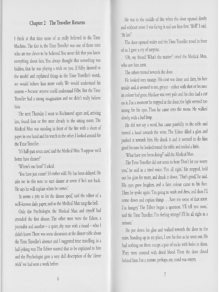 Time Machine Chapters 2 &3 | PDF