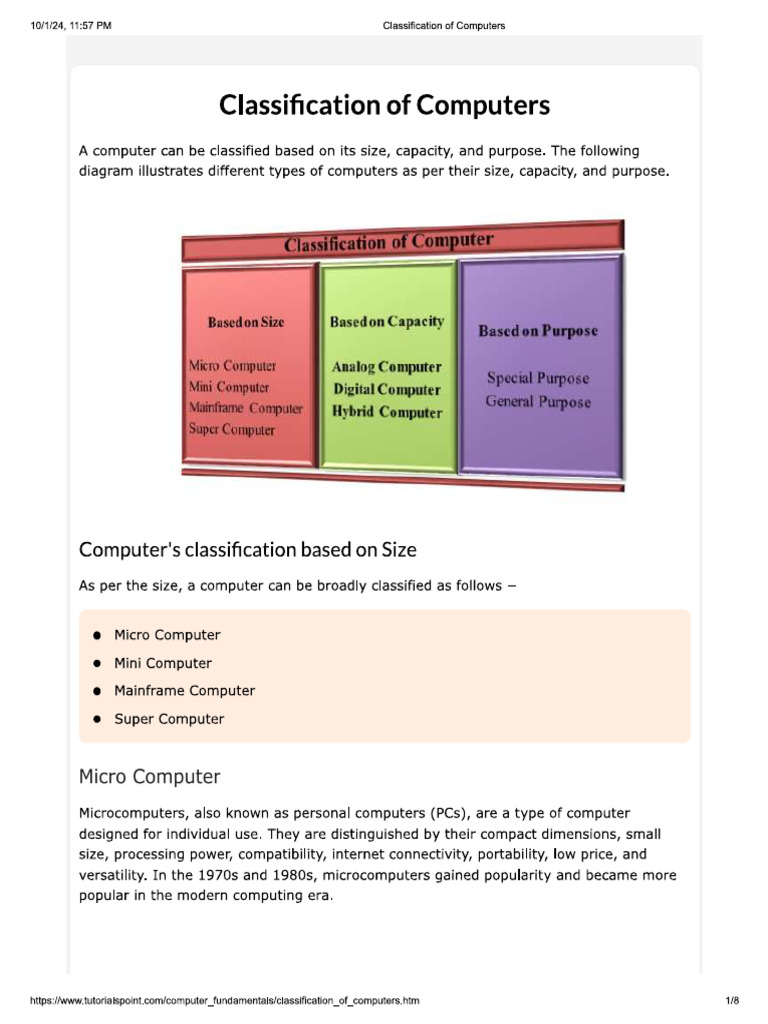 Lecture#4 Classification of Computer | PDF