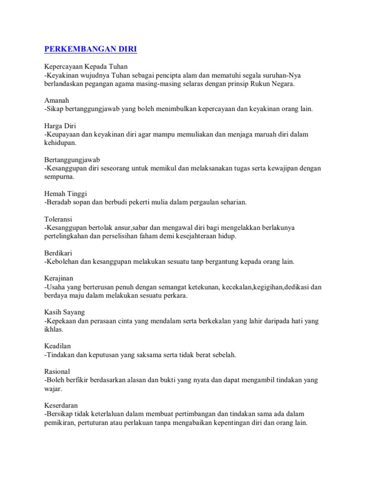 Perkembangan Diri | PDF