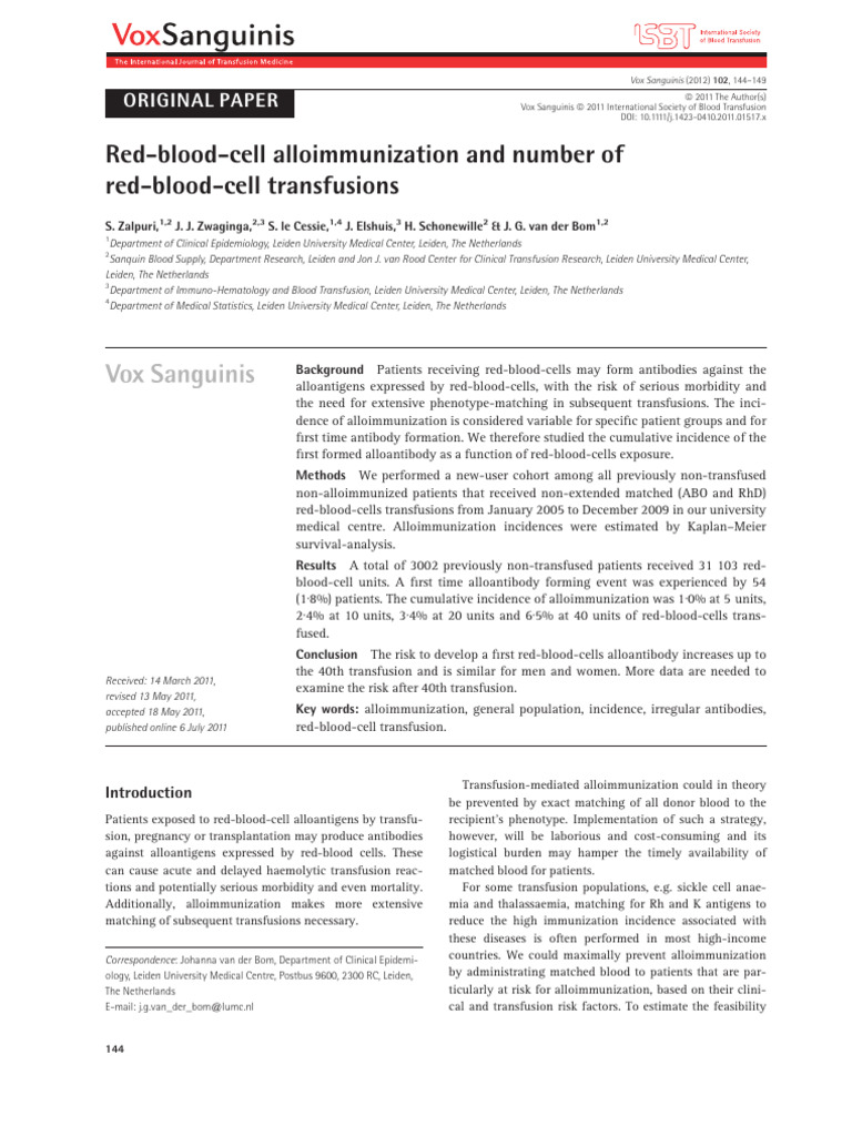 báo 2 | PDF | Blood Transfusion | Antibody