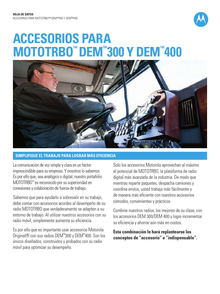 Mot Mototrbo Dem300 Dem400 Fact Sheet Es 071613 | PDF | Micrófono ...