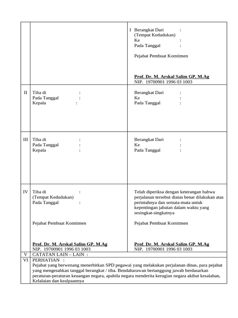 Form SPD Belakang | PDF