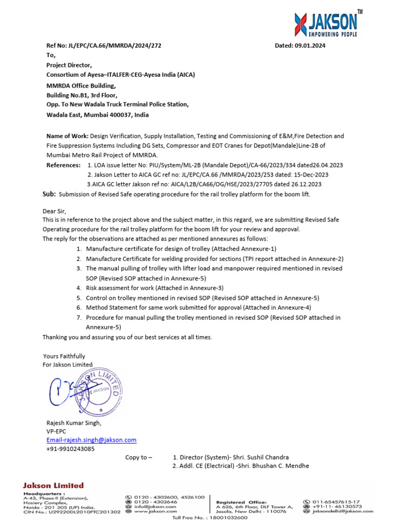 JL-GC-CA66-Letter No-272 | PDF