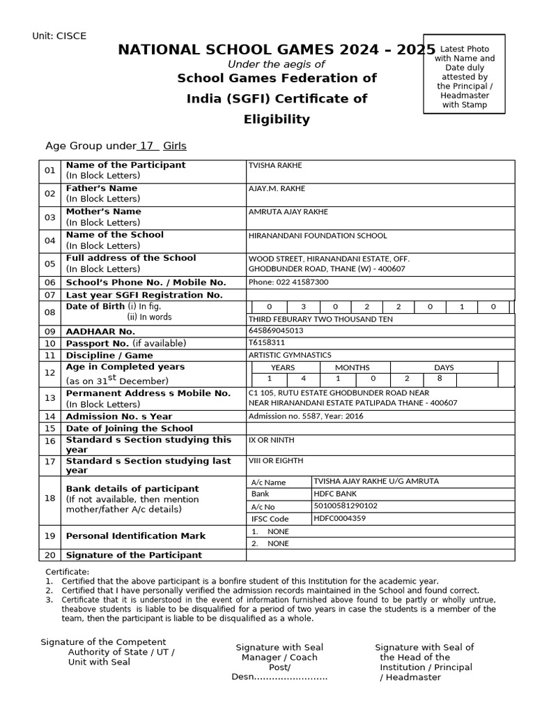 SGFI Eligibility Form | PDF | Government | Access Control