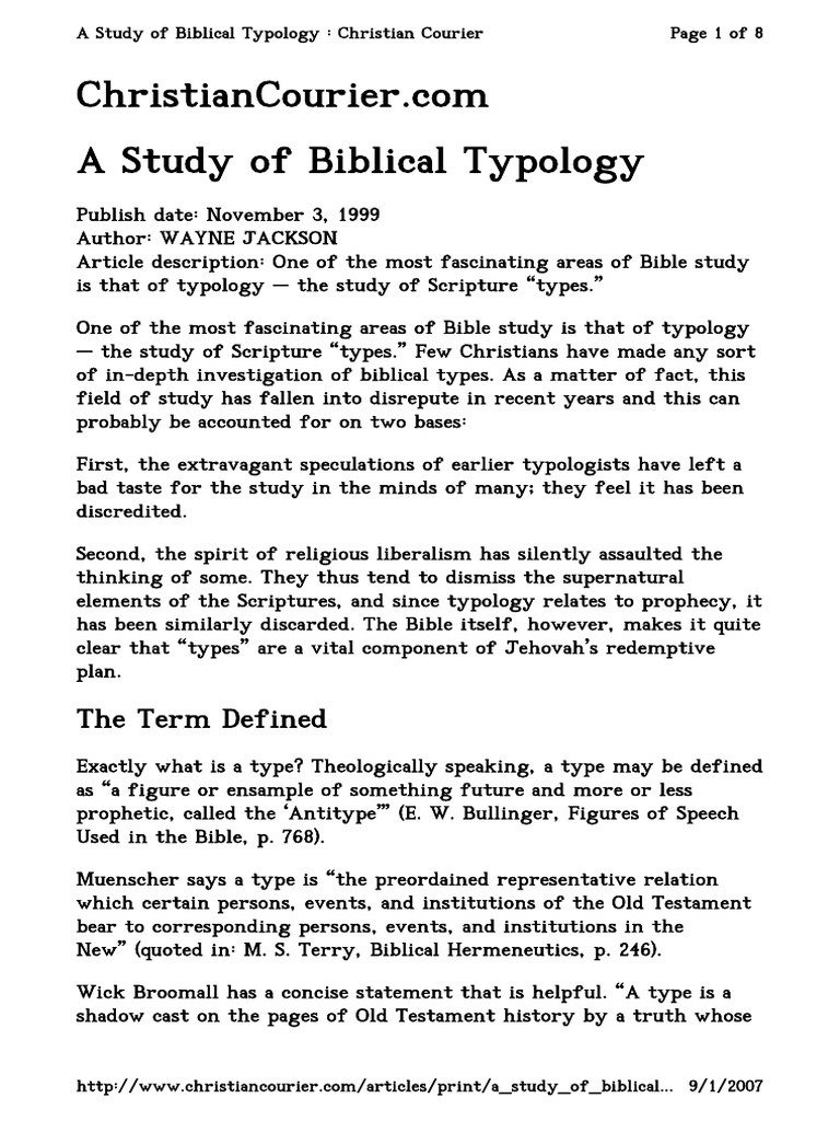 Understanding Biblical Typology | PDF | Bible | New Testament