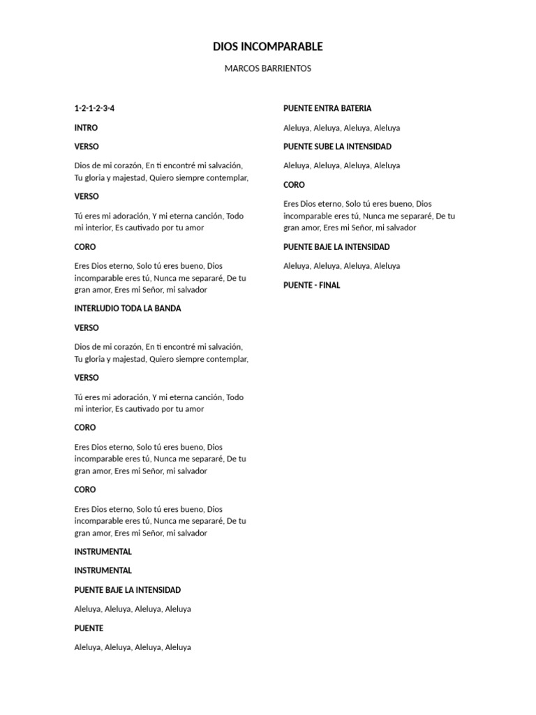 Dios Incomparable Marcos Barrientos | PDF