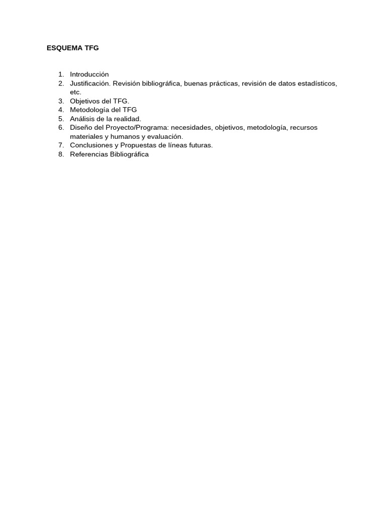 Esquema TFG | PDF