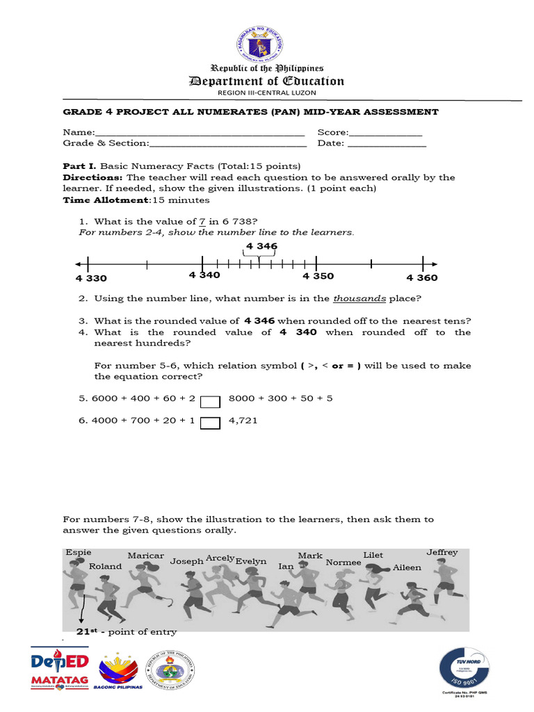 Grade 4 Pan Mid Year Assessment | PDF | Learning | Human Communication