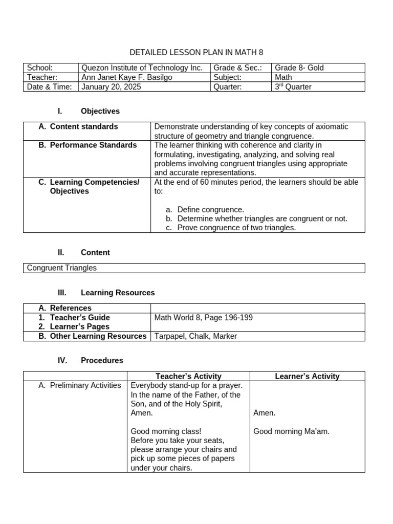 Ann Janet Kaye F. Basilgo G8 Gold | PDF | Elementary Mathematics ...