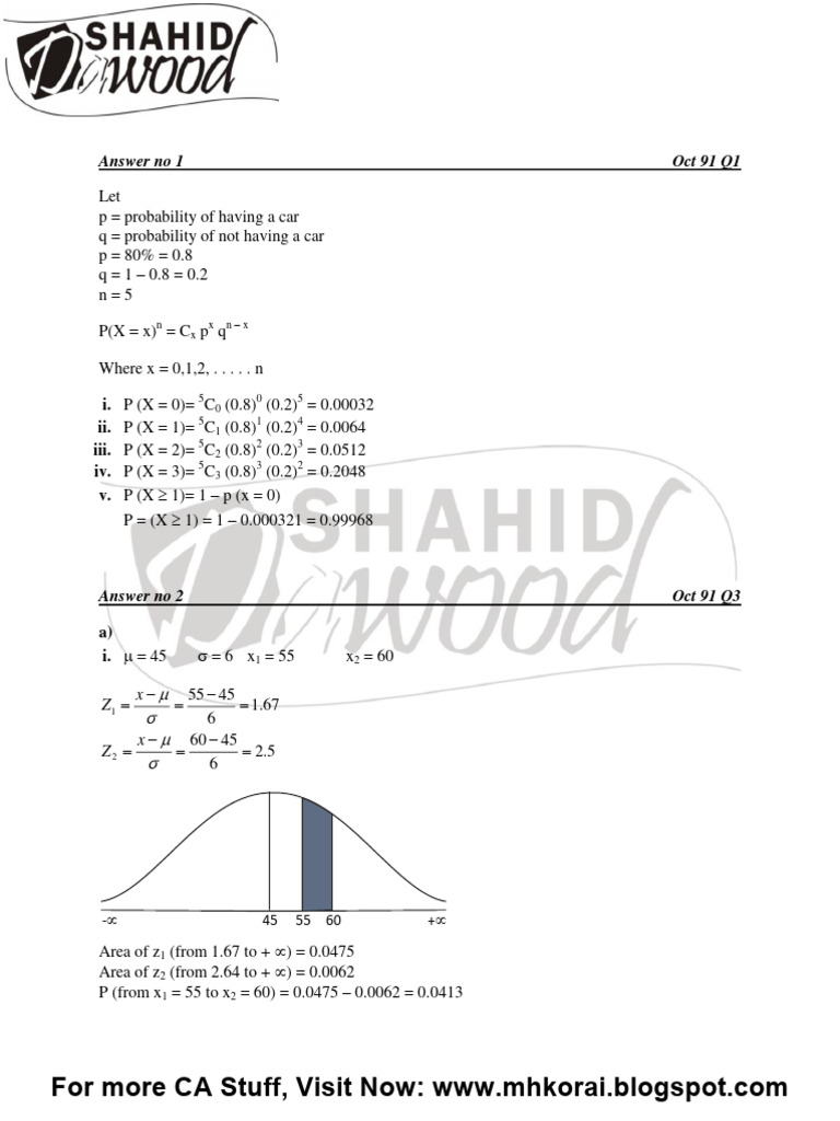 Answers PROBABILTY AND PROBABILITY DISTRIBUTIONS | PDF | Odds | Arithmetic