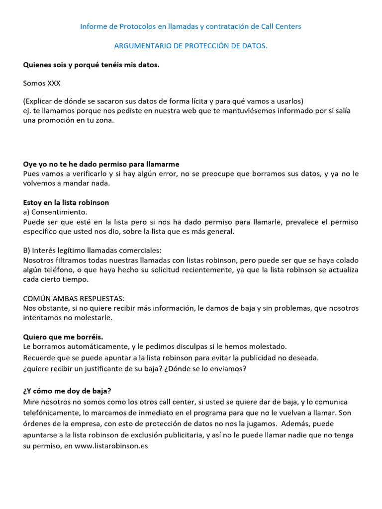 Protocolos de Datos en Call Centers | PDF | Bases de datos | Centro de ...