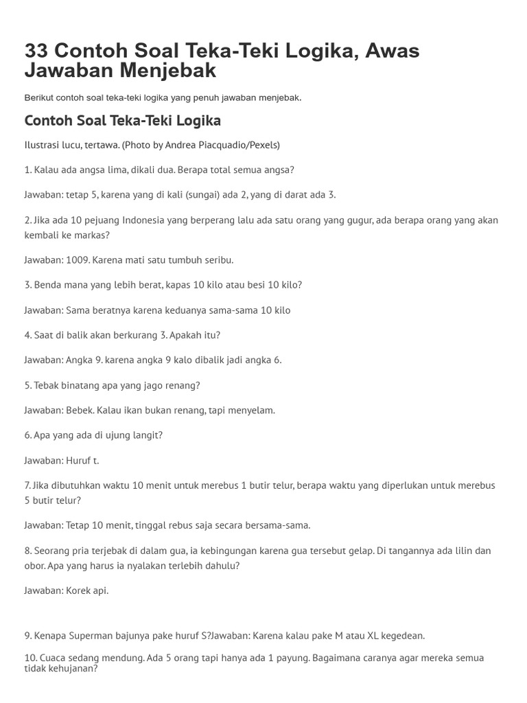 Soal Logika - Docx - 20250131 - 214645 - 0000 | PDF