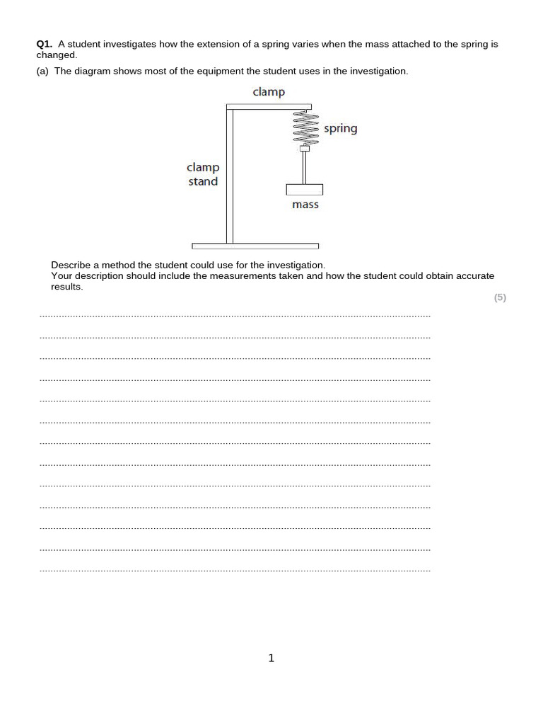 Hooke's Law Investigation Guide | PDF | Physics