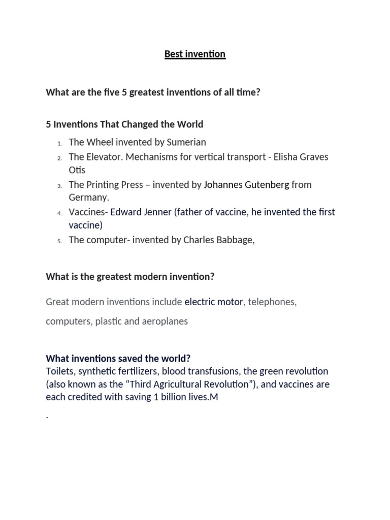 Best Invention | PDF