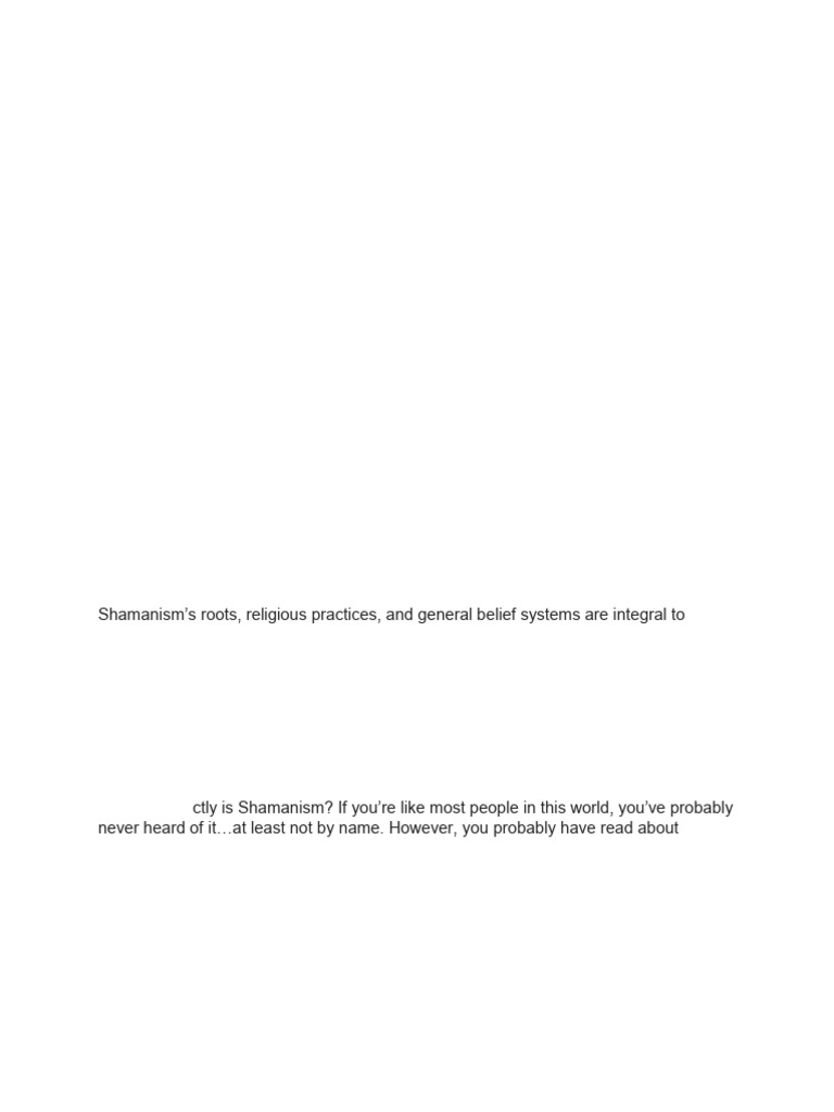 Shamanism and Animism | PDF | Shamanism | Witchcraft