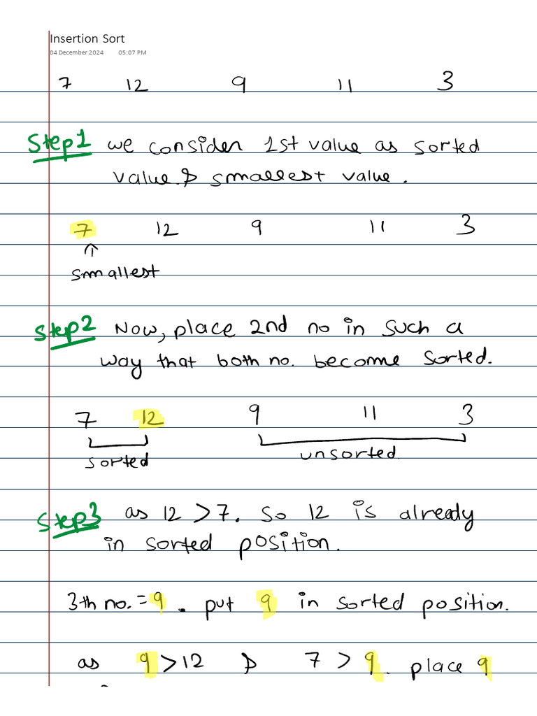 Insertion Sort | PDF