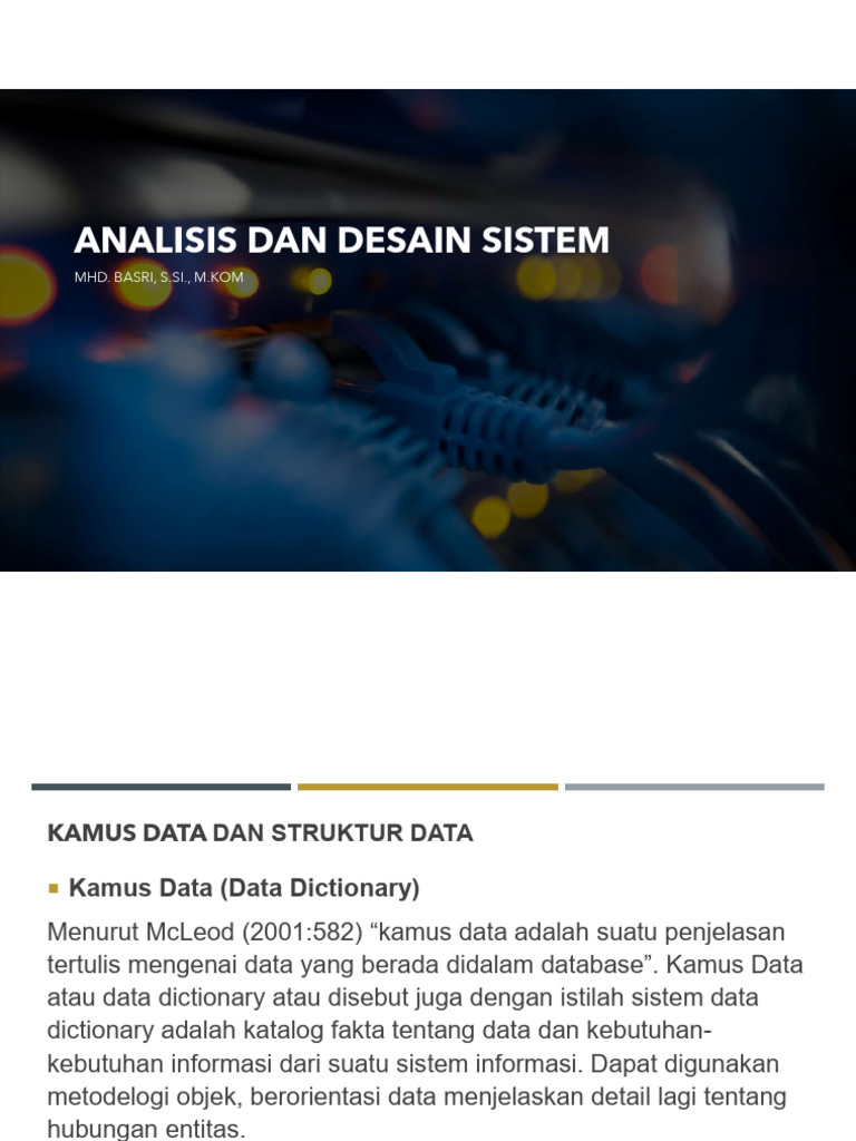 Kamus Data dan Struktur Data dalam Sistem | PDF