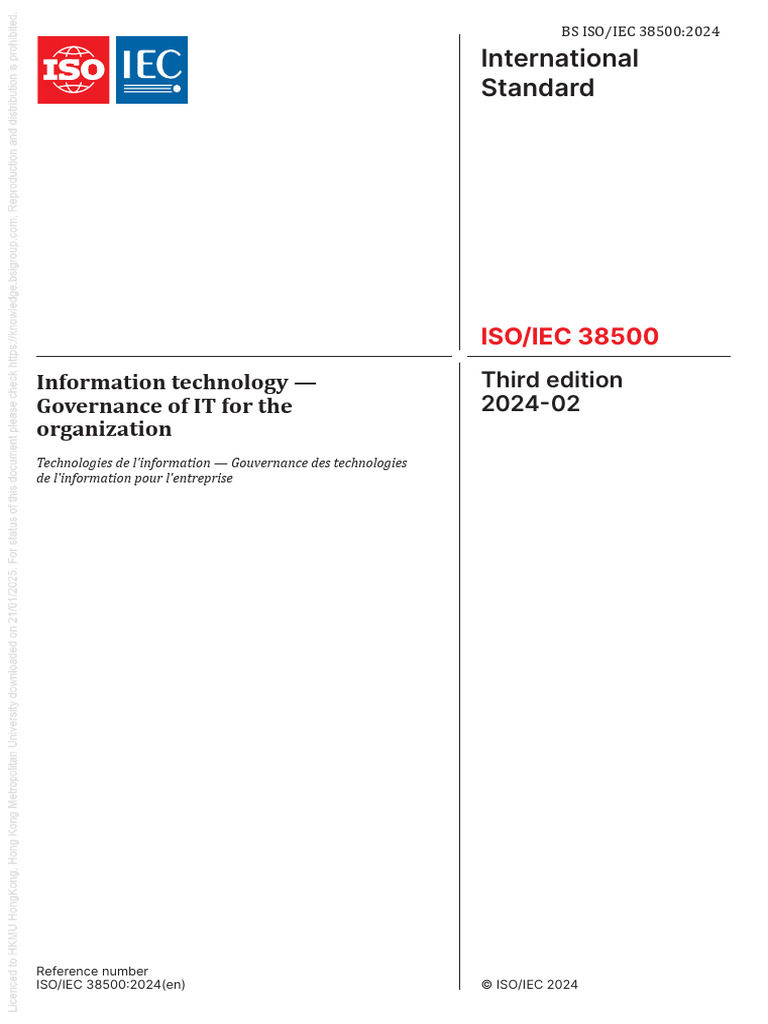 Iso 38500 2024 | PDF | Governance | International Organization For Standardization