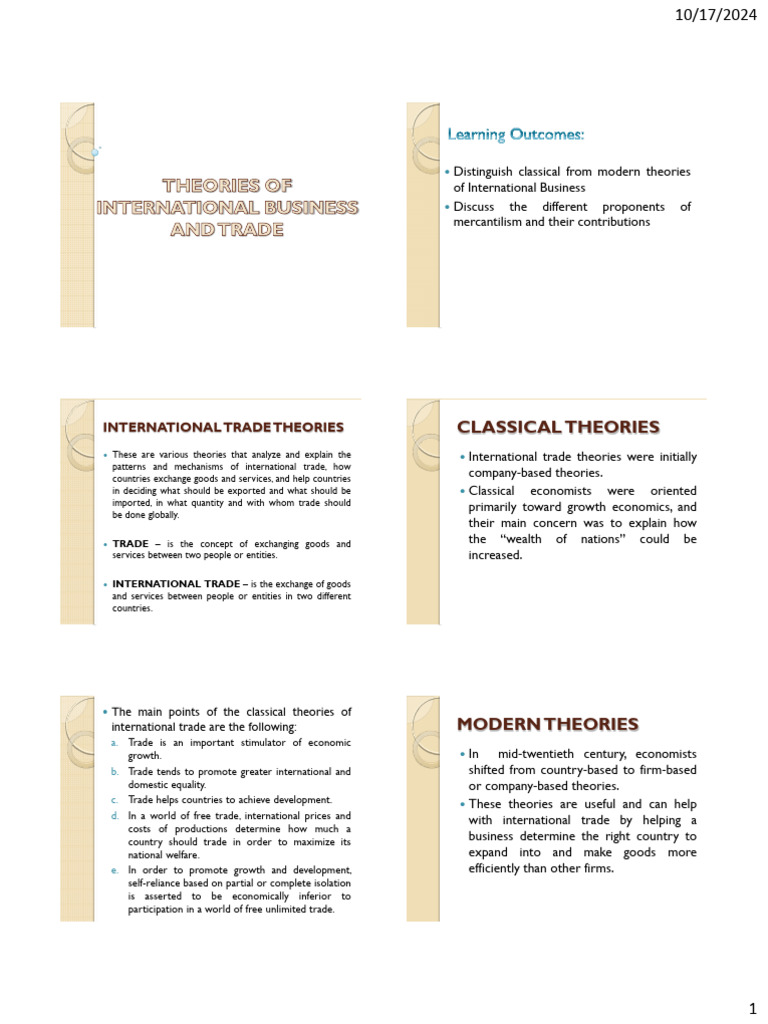 VI. Theories of International Business Trade | PDF | Mercantilism ...