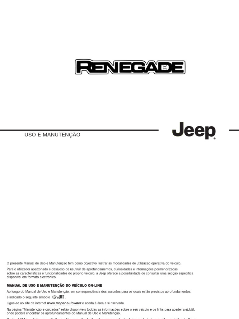 Renegade 2015 Manual Do Proprietario | PDF | Tempo | Motores