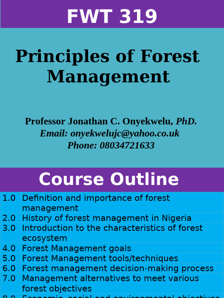 Principles of Forest Management in Nigeria | PDF | Forest Management ...