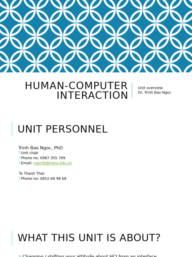 Week_01_Unit_overview_2025 | PDF | Human–Computer Interaction | Usability