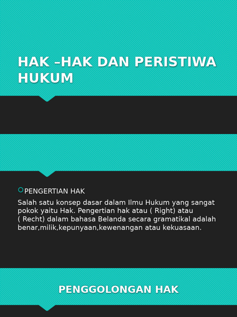 Pengertian dan Golongan Hak Hukum | PDF