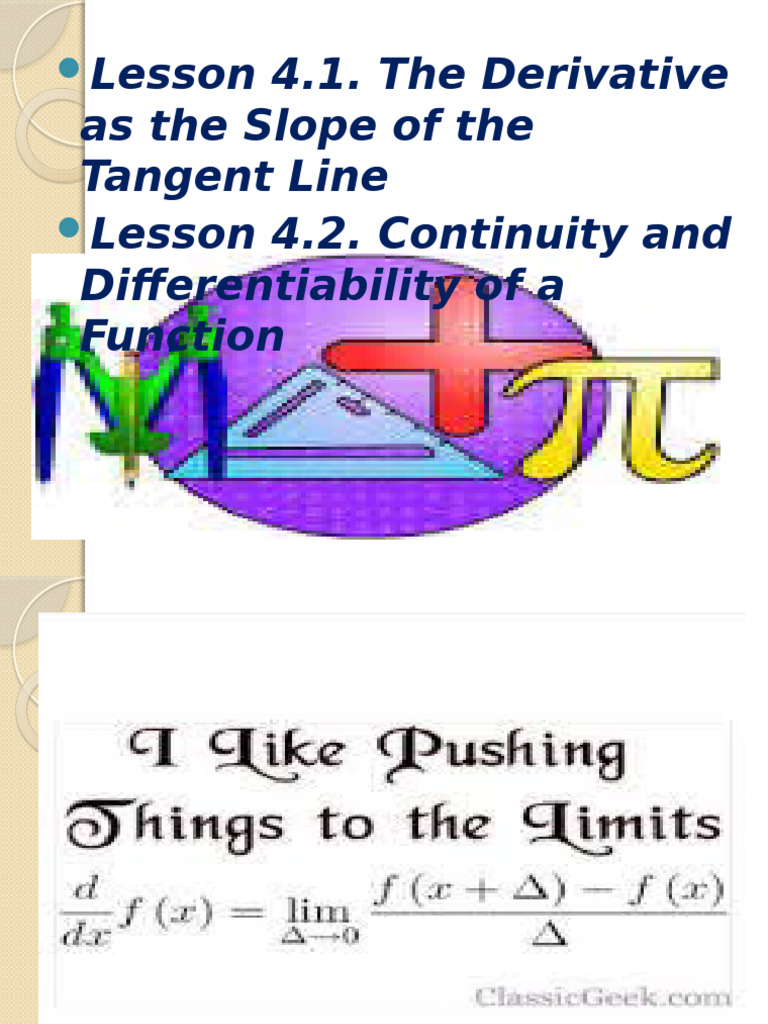 4 The Derivative As The Slope of The Tangent Line | PDF | Tangent | Slope