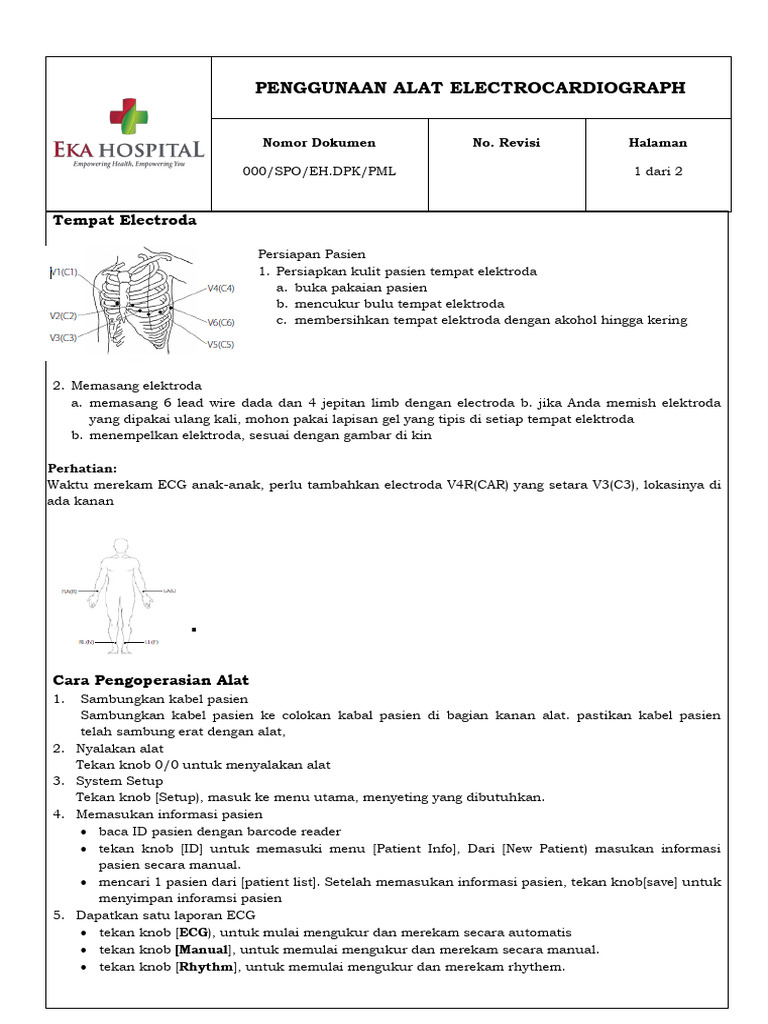 Panduan Penggunaan Electrocardiograph | PDF
