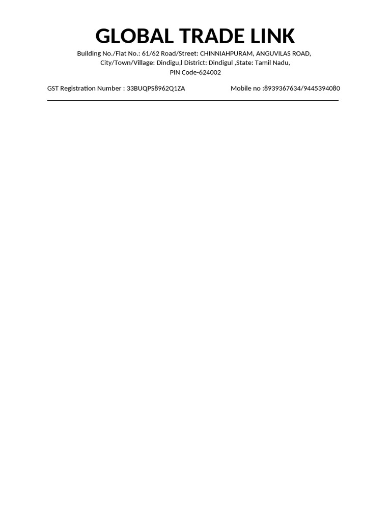 Global Trade Contact Info | PDF