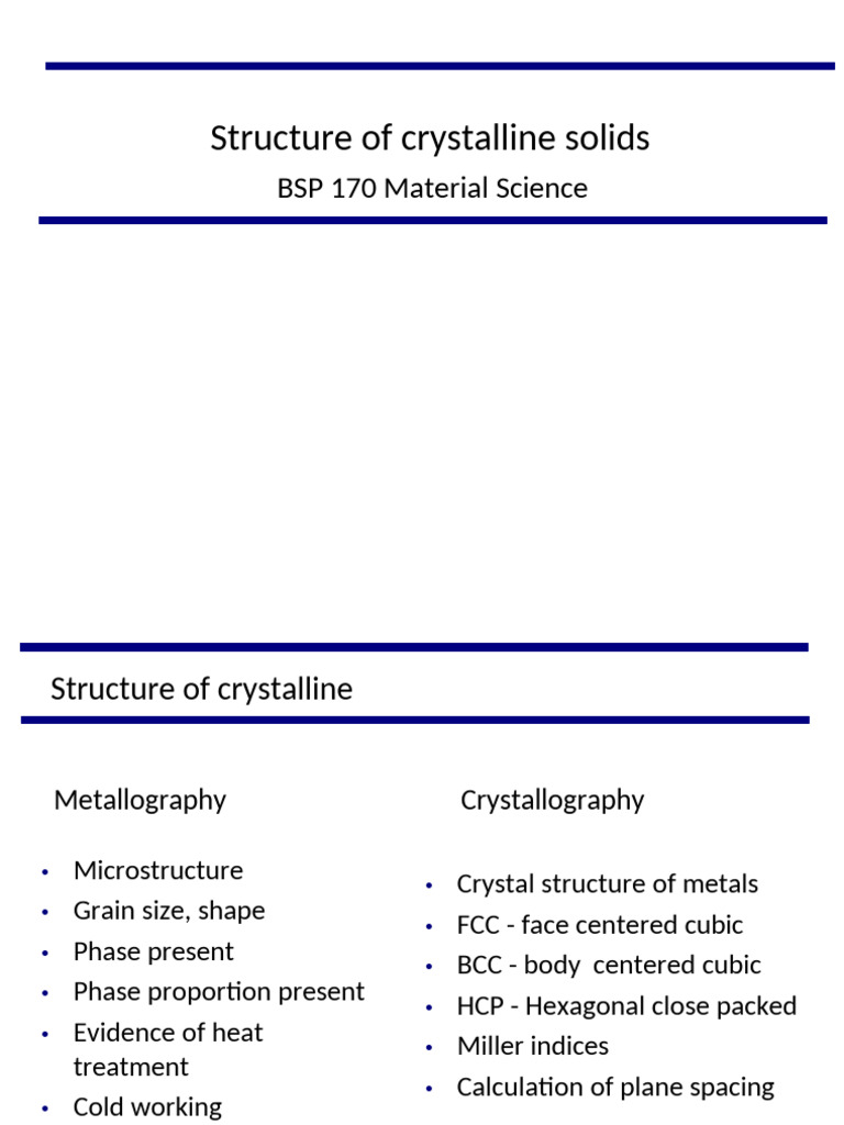 Crystalline Solid Structures Explained | PDF | Crystal | Crystal Structure
