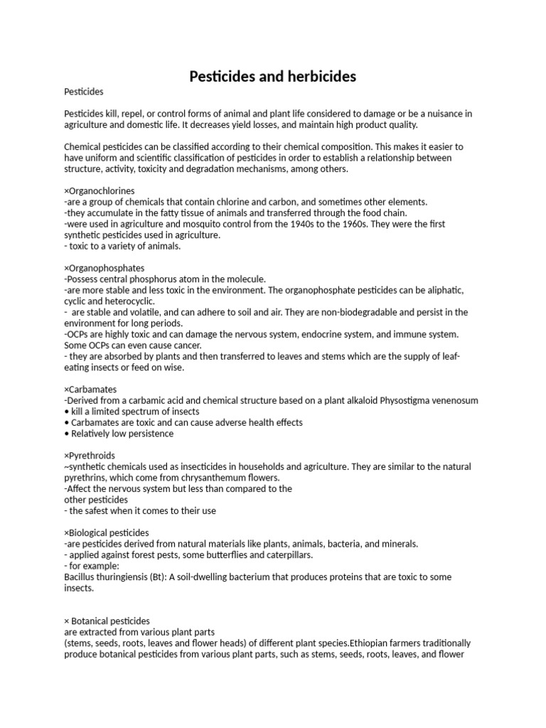 Overview of Pesticides and Herbicides | PDF | Pesticide | Herbicide