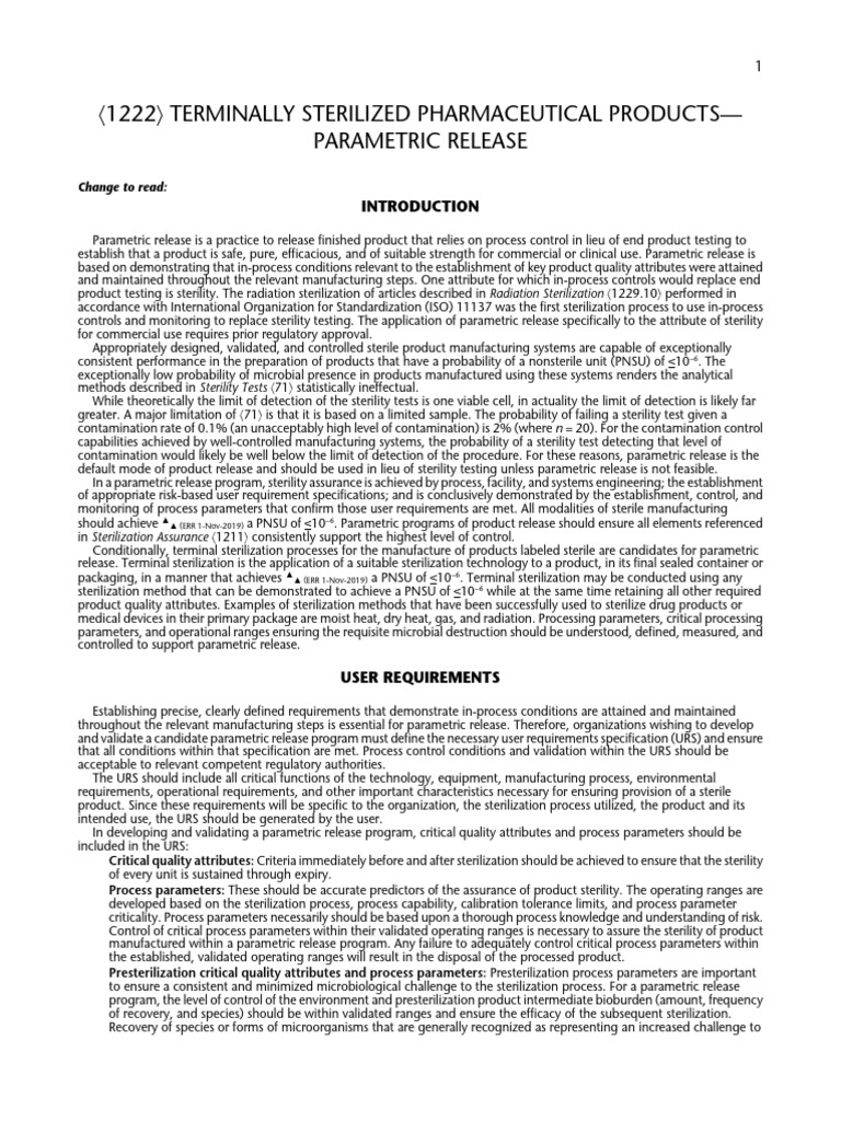 1222 | PDF | Sterilization (Microbiology) | Risk