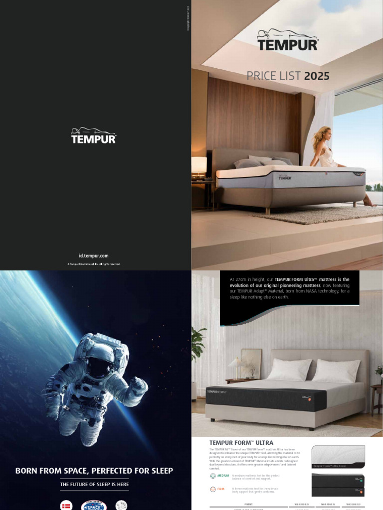Price List Tempur 2025 21cm X 29,7cm-V-LOW RES | PDF | Pillow | Mattress
